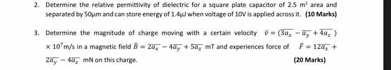 Solved 2. Determine the relative permittivity of dielectric | Chegg.com