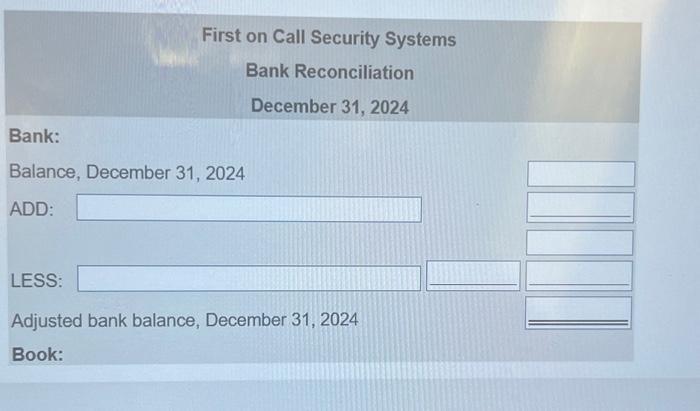 Solved The Cash account of First on Call Security Systems | Chegg.com
