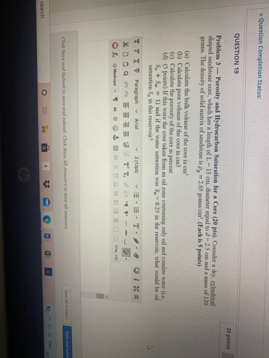 Solved Question Completion Status: QUESTION 19 20 points | Chegg.com