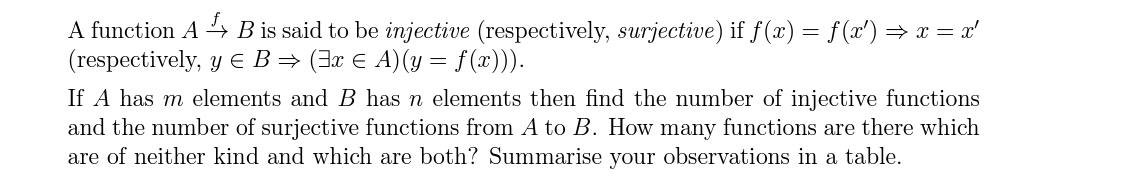 Solved A function A→fB ﻿is said to be injective | Chegg.com