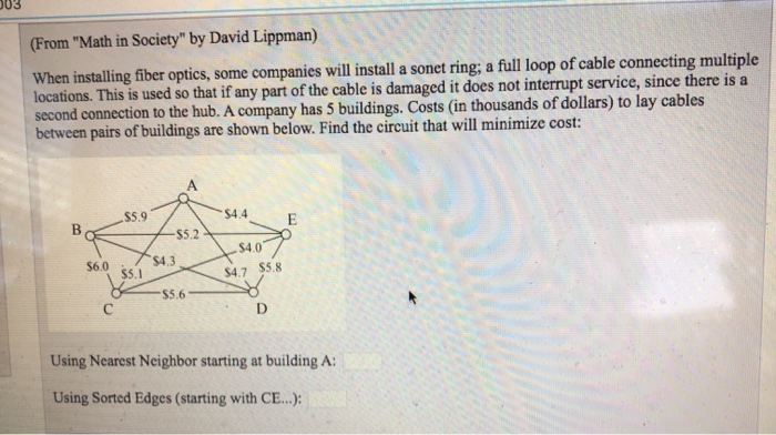 Solved (From "Math in Society" by David Lippman) When | Chegg.com