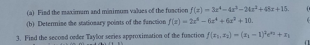 Solved (b) ﻿Determine the stationary points of the function | Chegg.com