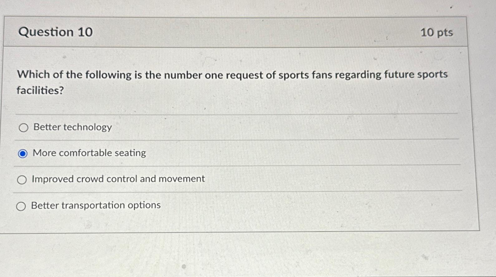 Solved Question 1010 ﻿ptsWhich of the following is the | Chegg.com