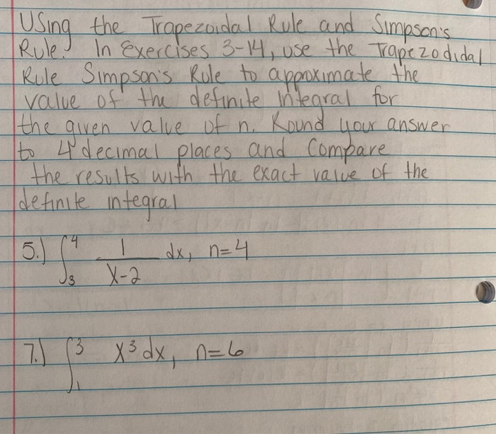 Solved Using the Trapezoidal Rule and Simpson's Rule. In | Chegg.com