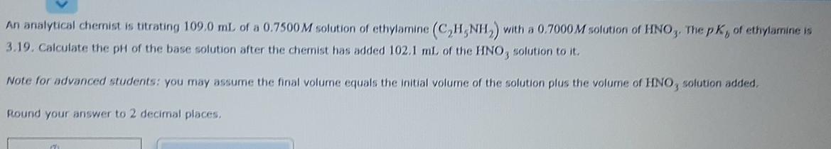 Solved An analytical chemist is titrating 109,0 mL of a | Chegg.com