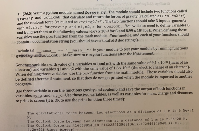 Solved www. Stogastroiboto 1. (26.5) Write a python module | Chegg.com