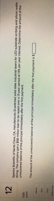 Solved 12 Spectra Scientific of Santa Clara, CA, | Chegg.com