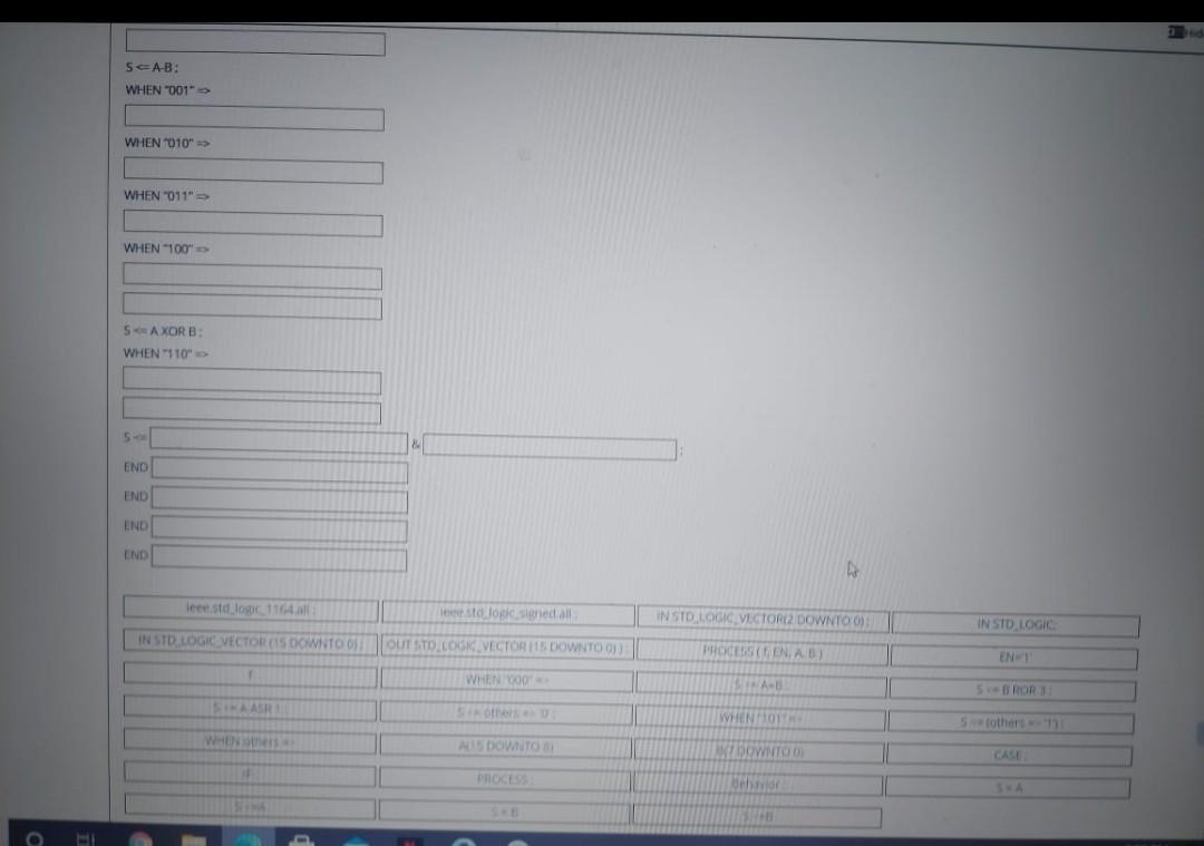 Solved Complete the behavioral VHDL code of an Arithmetic | Chegg.com