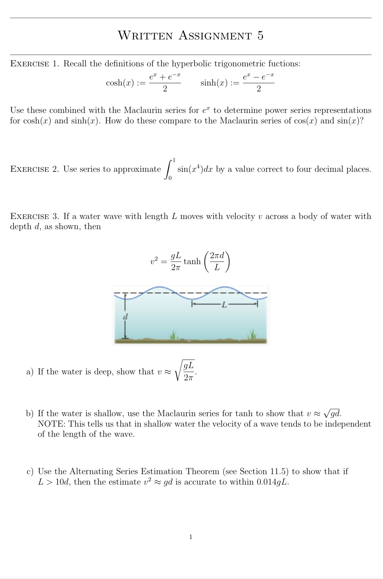 Solved Written AsSignment 5EXERCISE 1. ﻿Recall the | Chegg.com