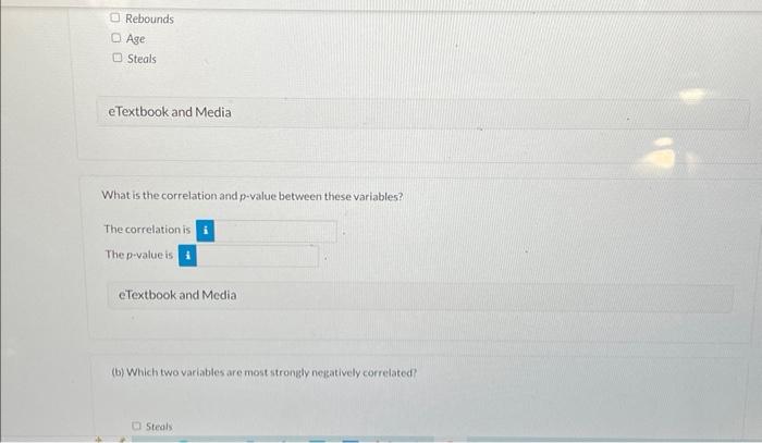 Solved NBA Players: Correlation Matrix The dataset | Chegg.com