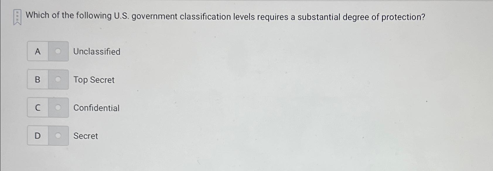 Solved Which of the following U.S. ﻿government | Chegg.com