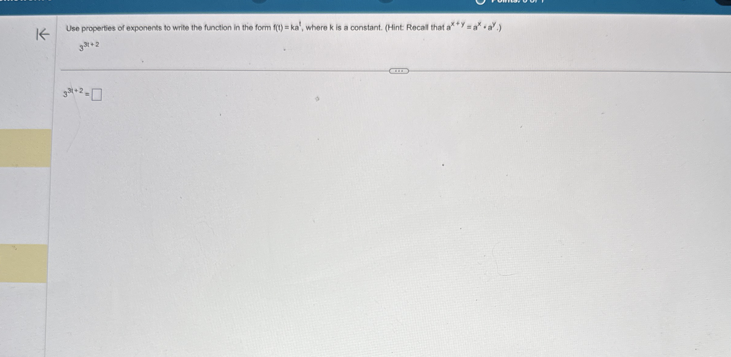 Solved Use properties of exponents to write the function in | Chegg.com
