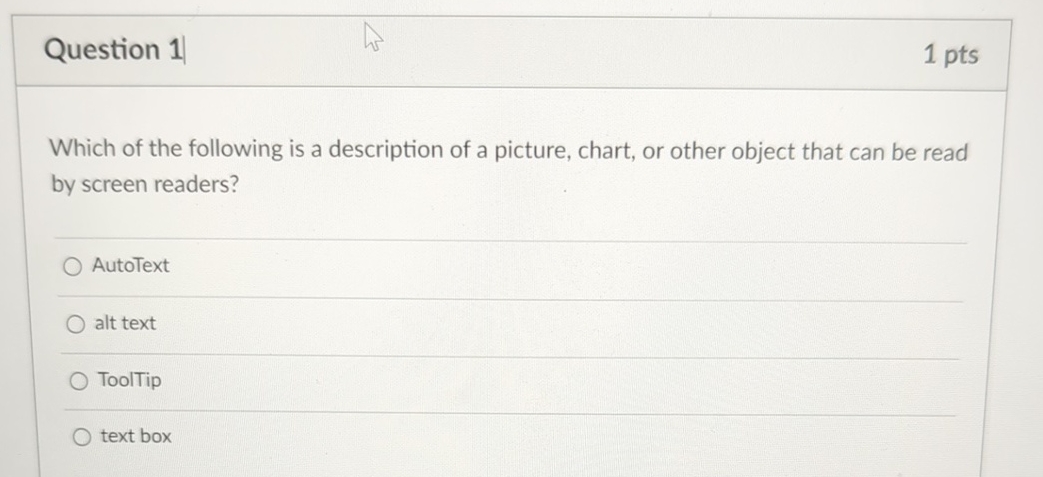 Solved Question 11 ﻿ptsWhich of the following is a | Chegg.com