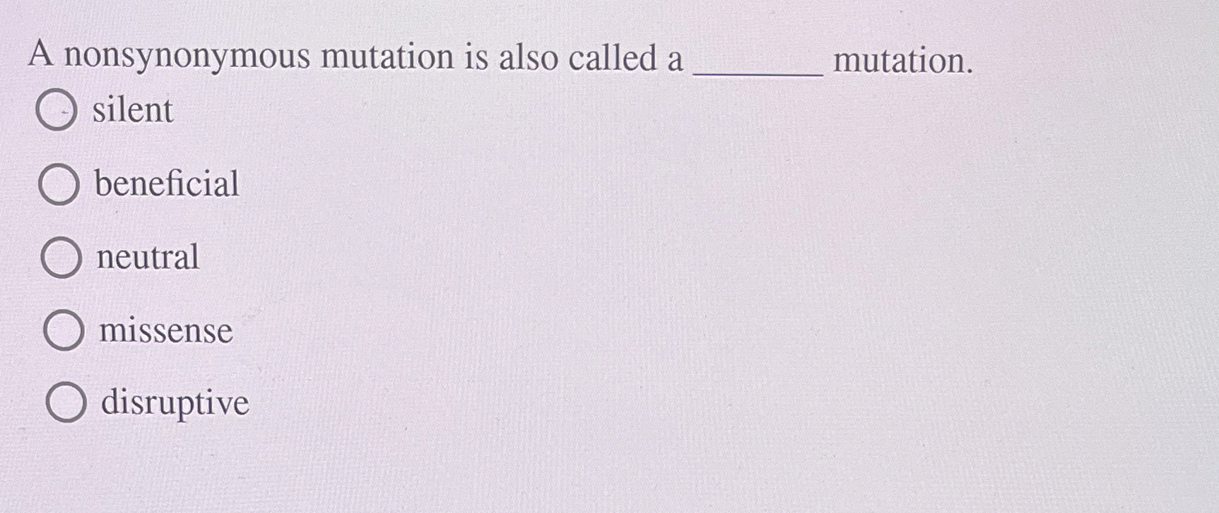 Solved A nonsynonymous mutation is also called a q, | Chegg.com