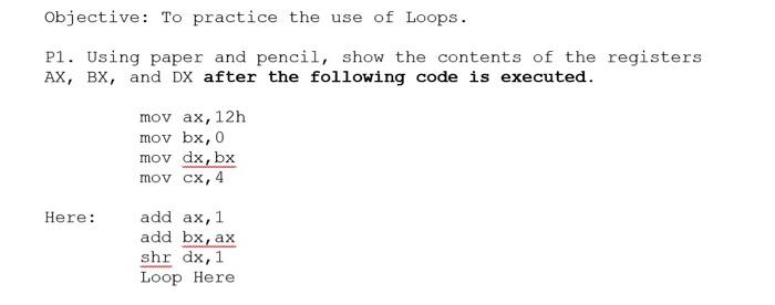 Solved Objective: To practice the use of Loops. P1. Using | Chegg.com