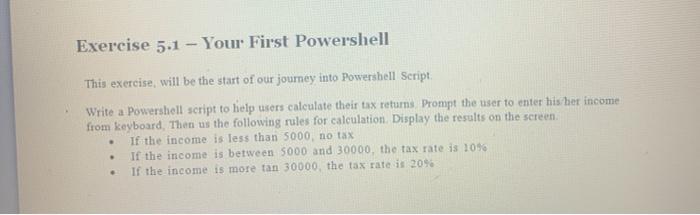 Solved Exercise 5.1 - Your First Powershell This exercise, | Chegg.com