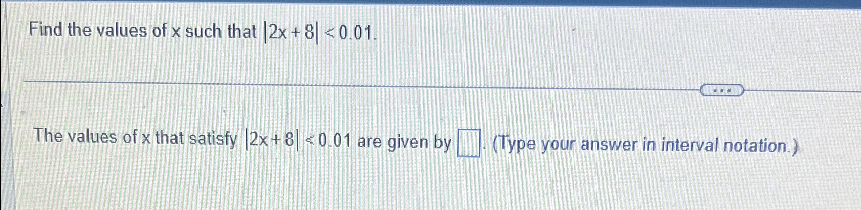 Solved Find the values of x ﻿such that |2x+8|