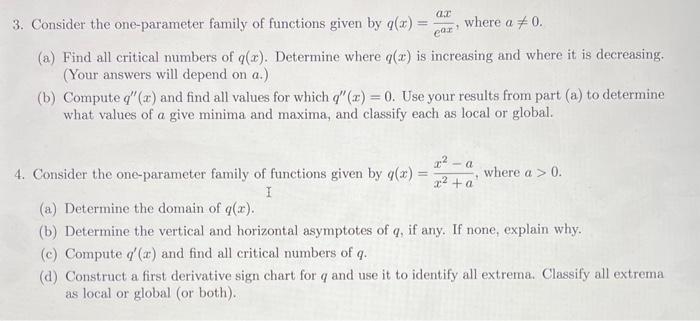 Solved 3. Consider the one-parameter family of functions | Chegg.com