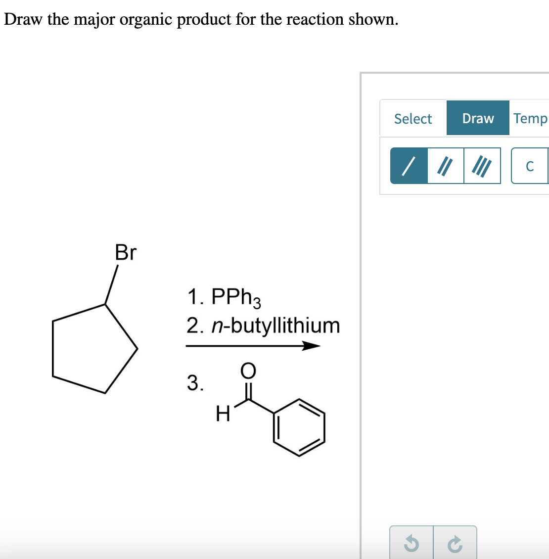 Solved Draw the major organic product for the reaction | Chegg.com