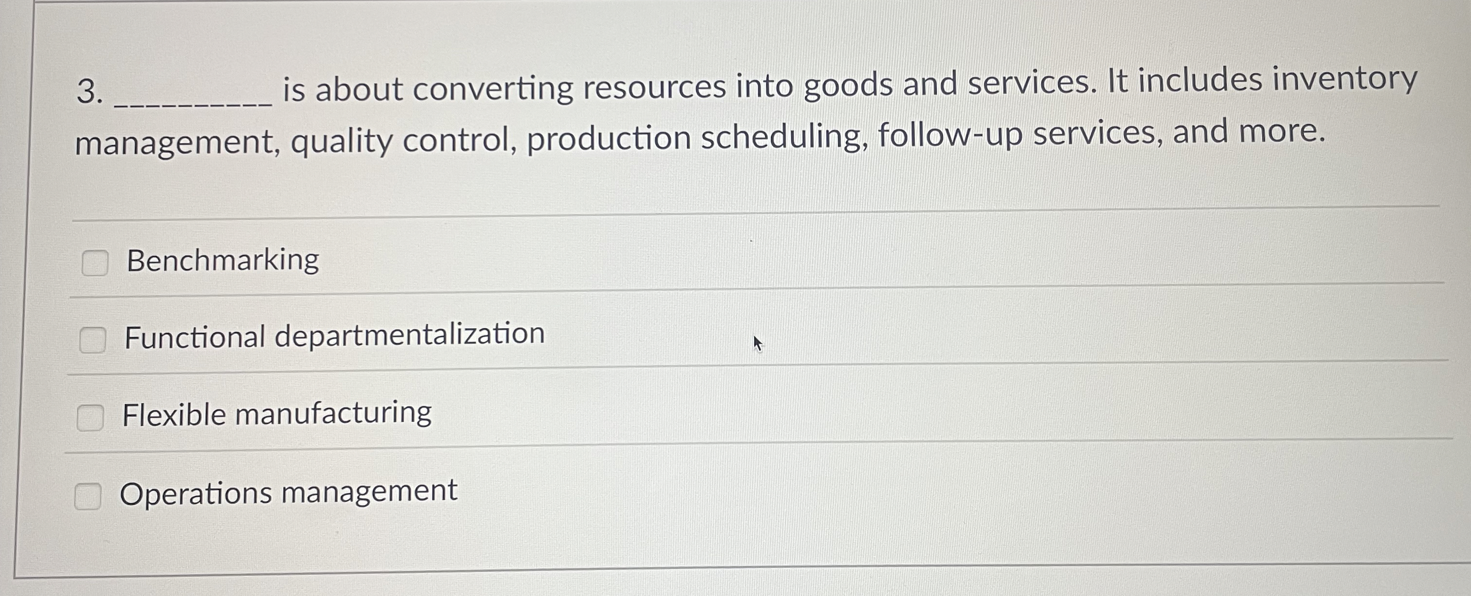 Solved ﻿is about converting resources into goods and | Chegg.com
