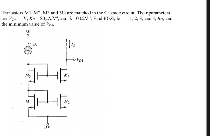 Solved Transistors M1, M2, M3 and M4 are matched in the | Chegg.com