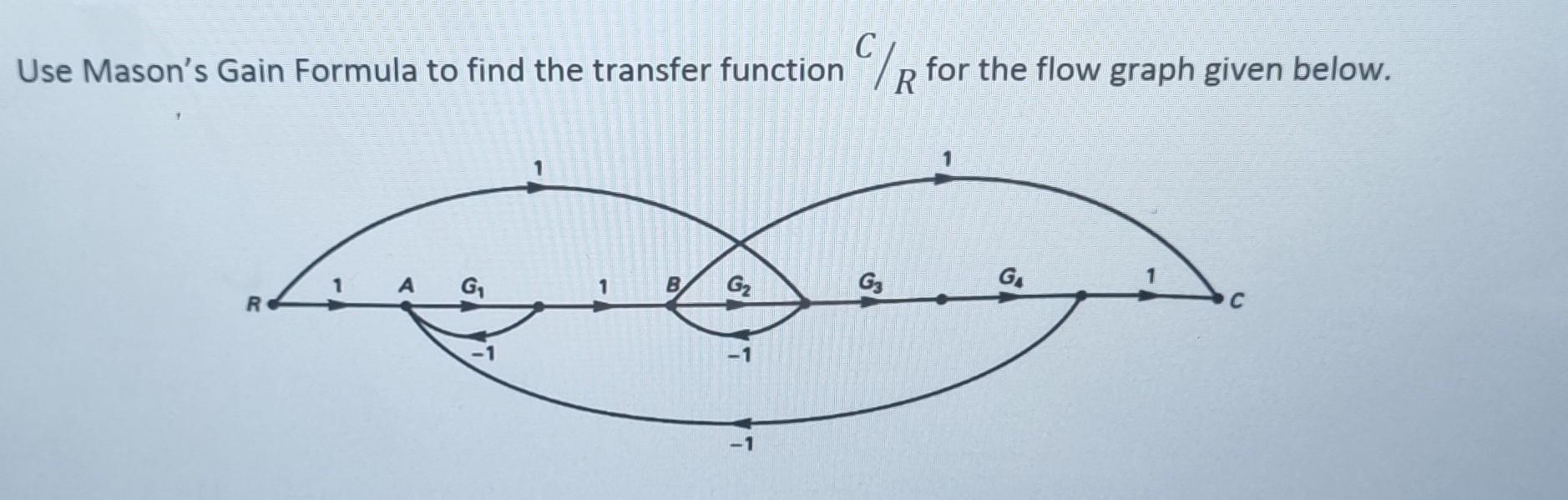 Solved Use Mason's Gain Formula to find the transfer | Chegg.com