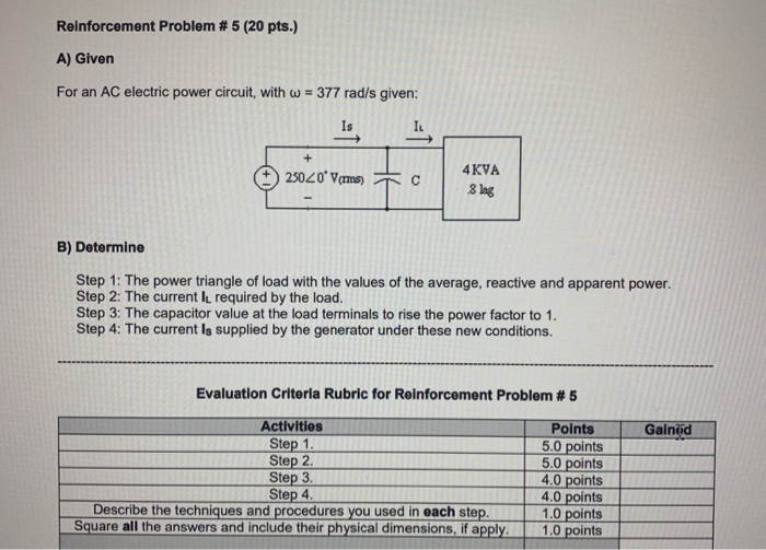Solved Reinforcement Problem # 5 (20 pts.) A) Given For an | Chegg.com
