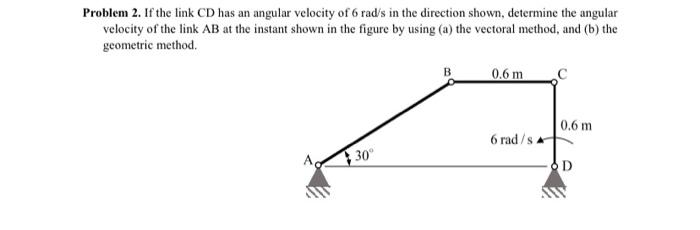 Solved Problem 2. If the link CD has an angular velocity of | Chegg.com