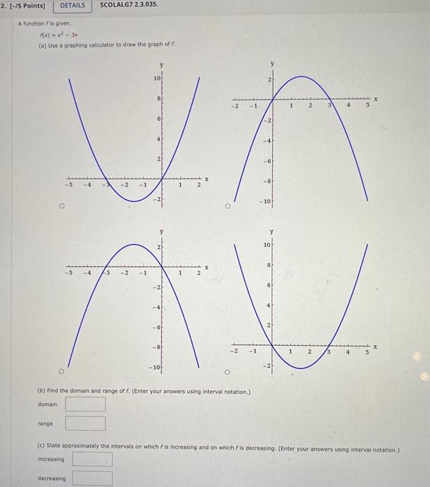 Solved f(x)=x2−3x (a) Use a graphing calculator to draw the | Chegg.com