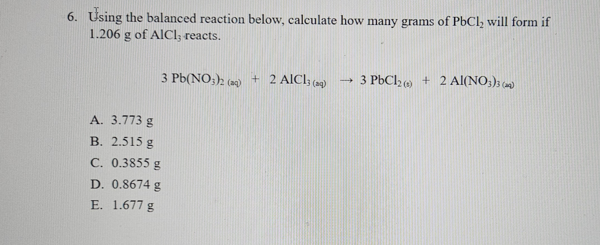 Solved Using the balanced reaction below, calculate how many | Chegg.com