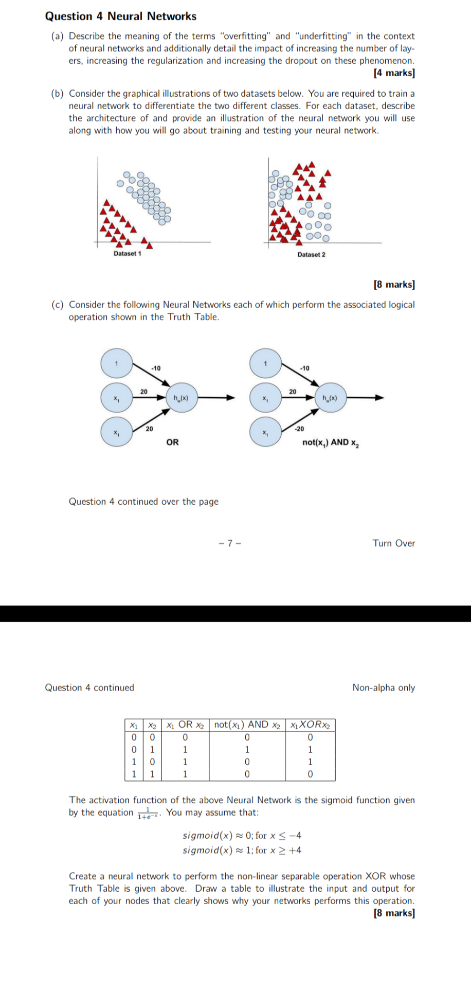 Solved Question 4 Neural Networks (a) Describe the meaning | Chegg.com