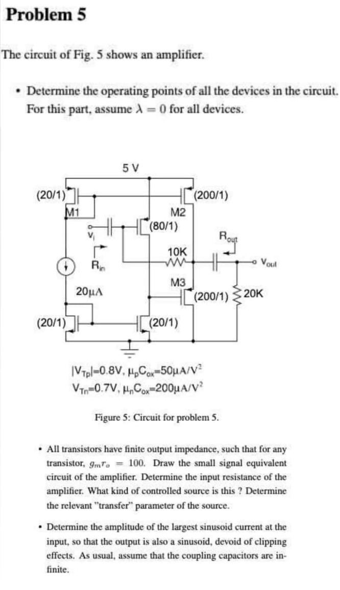 Solved Problem 5The circuit of Fig. 5 ﻿shows an | Chegg.com
