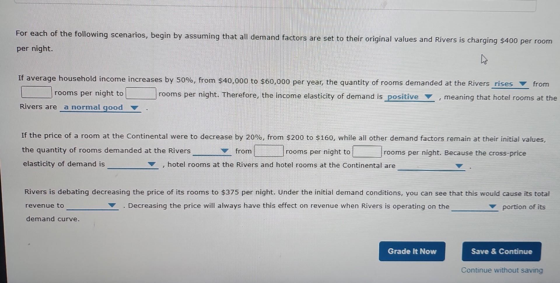 Solved 9. Application: Elasticity and hotel rooms The | Chegg.com