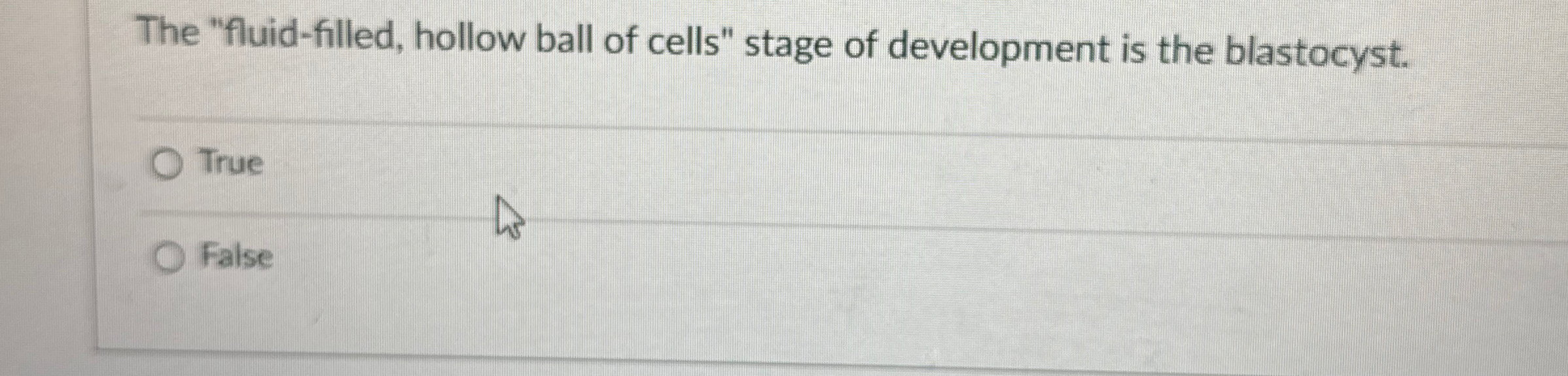 Solved The "fluid-filled, hollow ball of cells" stage of | Chegg.com