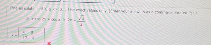 Solved Find all solutions if 0≤x