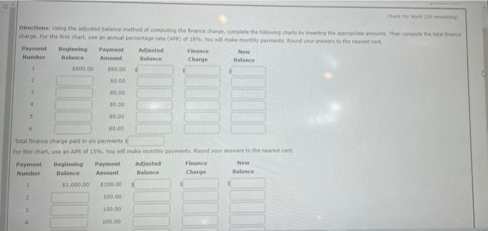 Directions Using the adjusted balance method of | Chegg.com