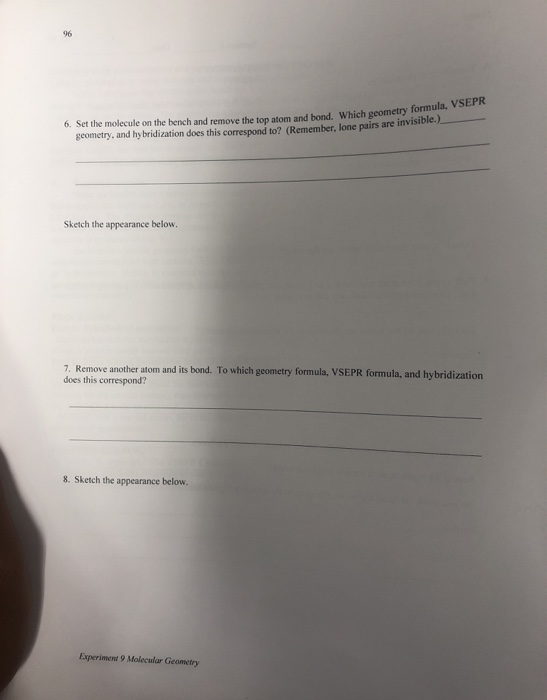 Solved Name Date Section # REPORT ON EXPERIMENT 9 Molecular | Chegg.com