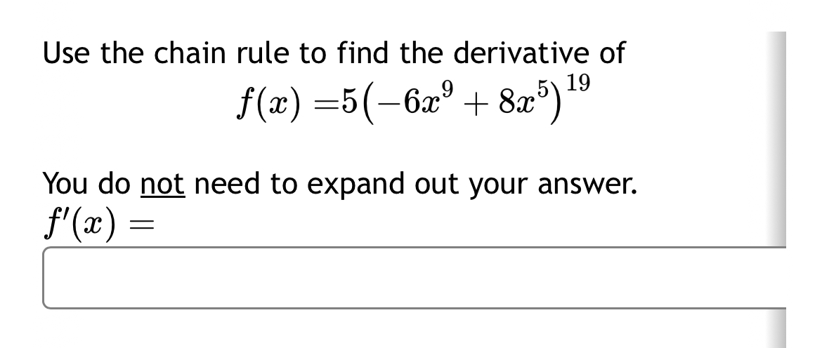 Solved Use the chain rule to find the derivative | Chegg.com