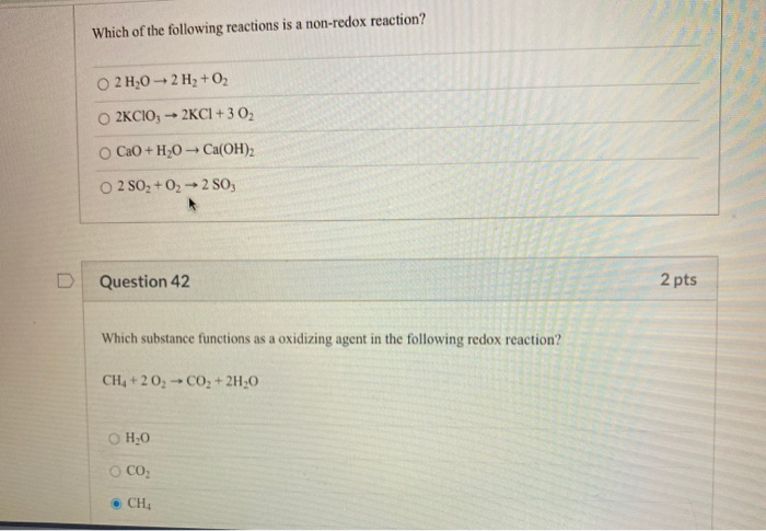 Solved Which of the following reactions is a non-redox | Chegg.com