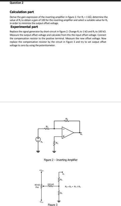 Solved Question 2 Calculation part Derive the gain | Chegg.com