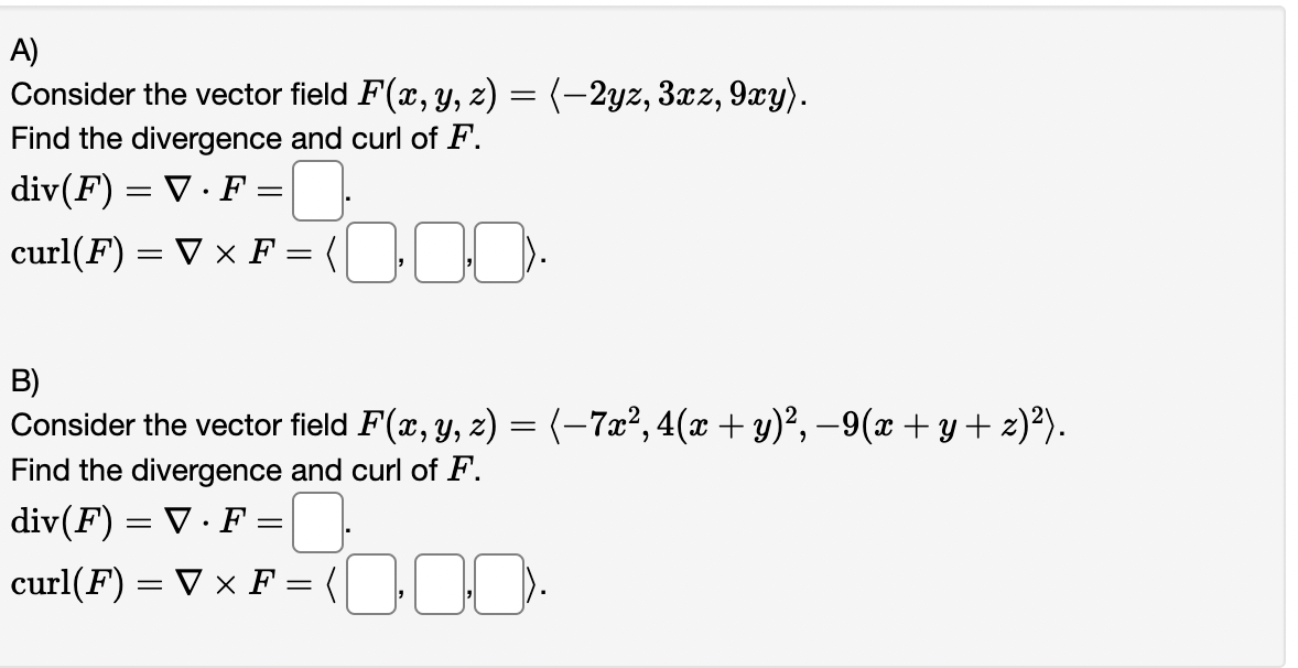 Solved A)Consider the vector field | Chegg.com
