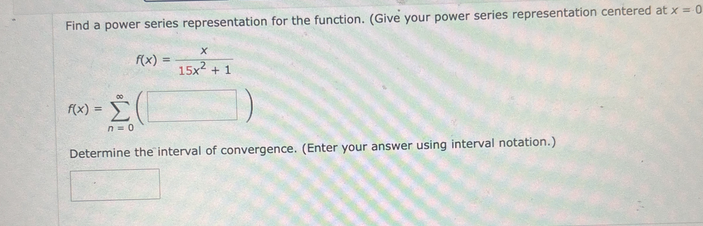 Solved Find a power series representation for the function. | Chegg.com