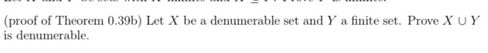 Solved Proof Of Theorem 0 39b Let X Be A Denumerable Set