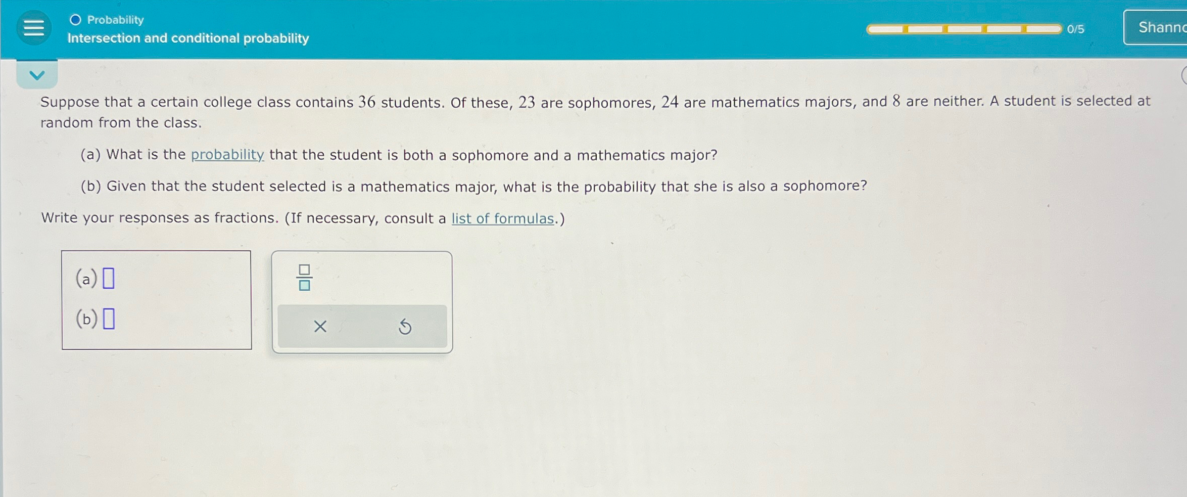 Solved ProbabilityIntersection and conditional | Chegg.com
