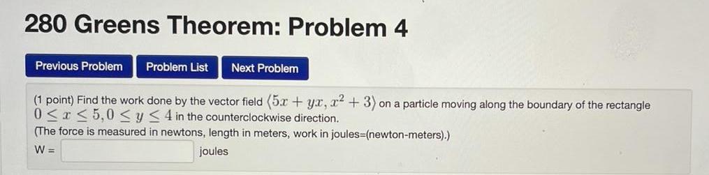 Solved 280 Greens Theorem: Problem 4 Previous Problem | Chegg.com