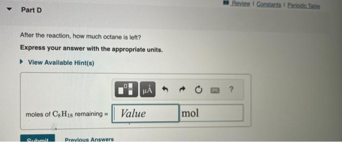Solved The octane rating of gasoline is a relationship of | Chegg.com