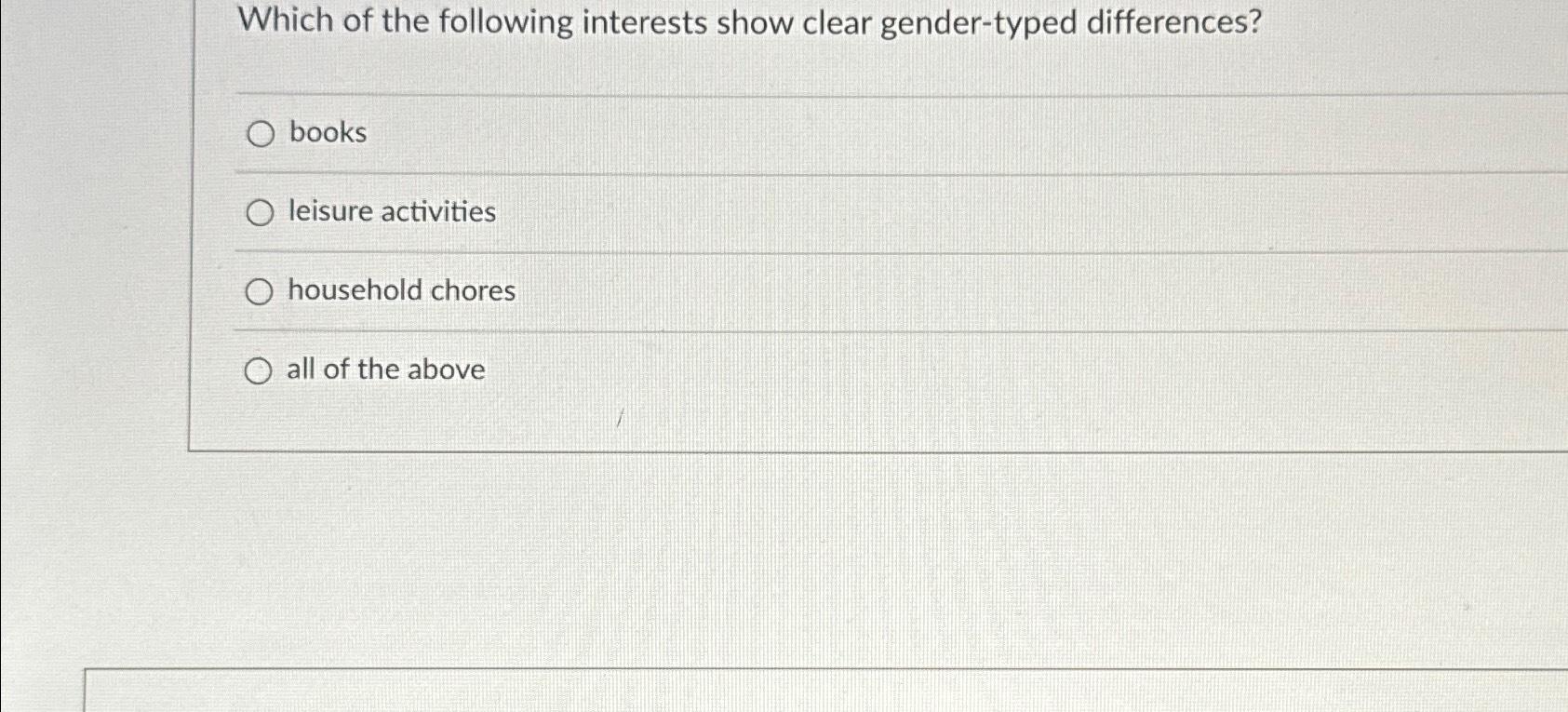 Solved Which of the following interests show clear | Chegg.com