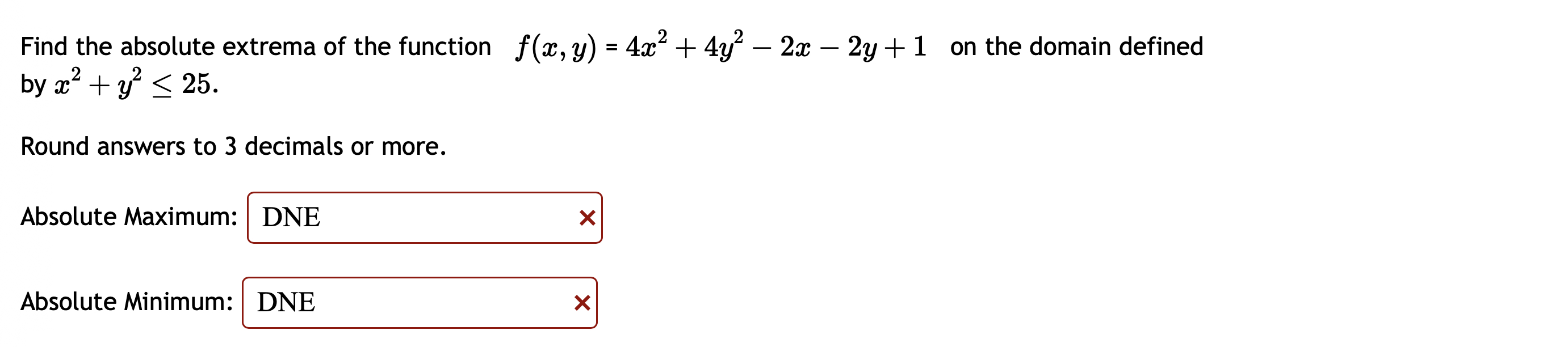 Solved Find the absolute extrema of the function | Chegg.com