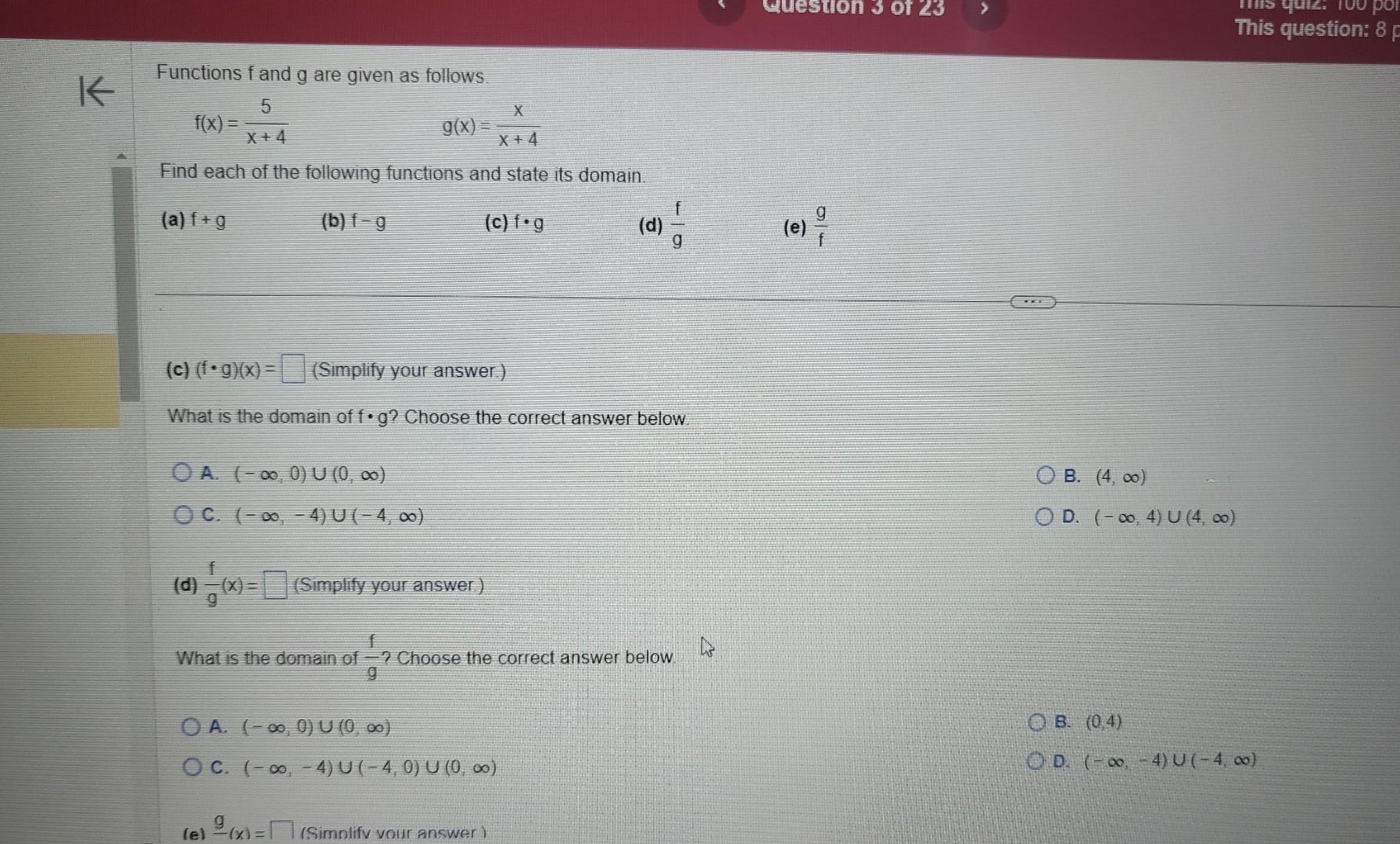 Solved Functions f and g are given as follows | Chegg.com