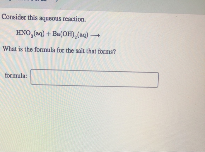 Solved Consider this aqueous reaction. HNO3(aq) + | Chegg.com
